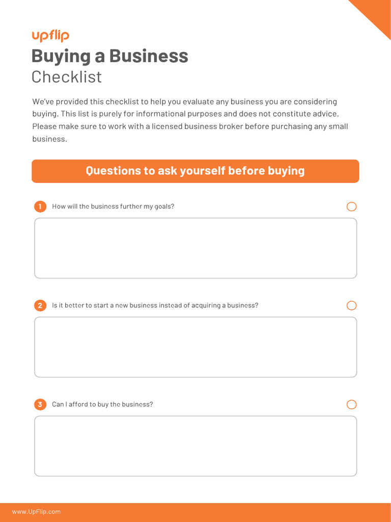 Business Purchase Evaluation Checklist | PDF | Mergers And Acquisitions ...