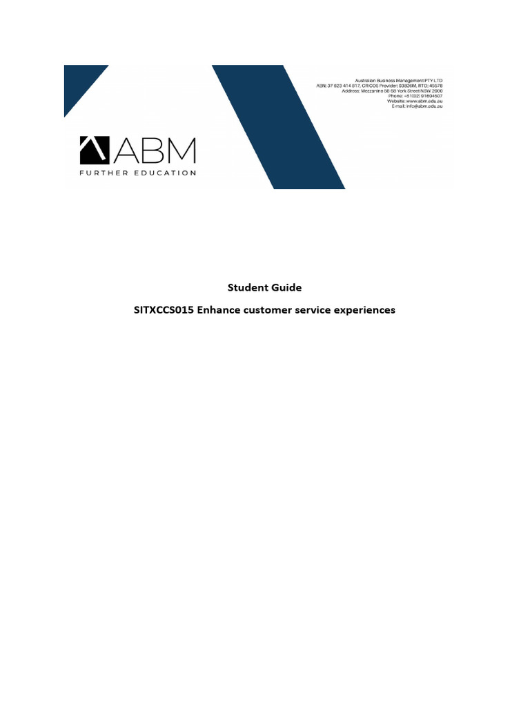 SITXCCS015 Student Guide | PDF | Nonverbal Communication | Communication