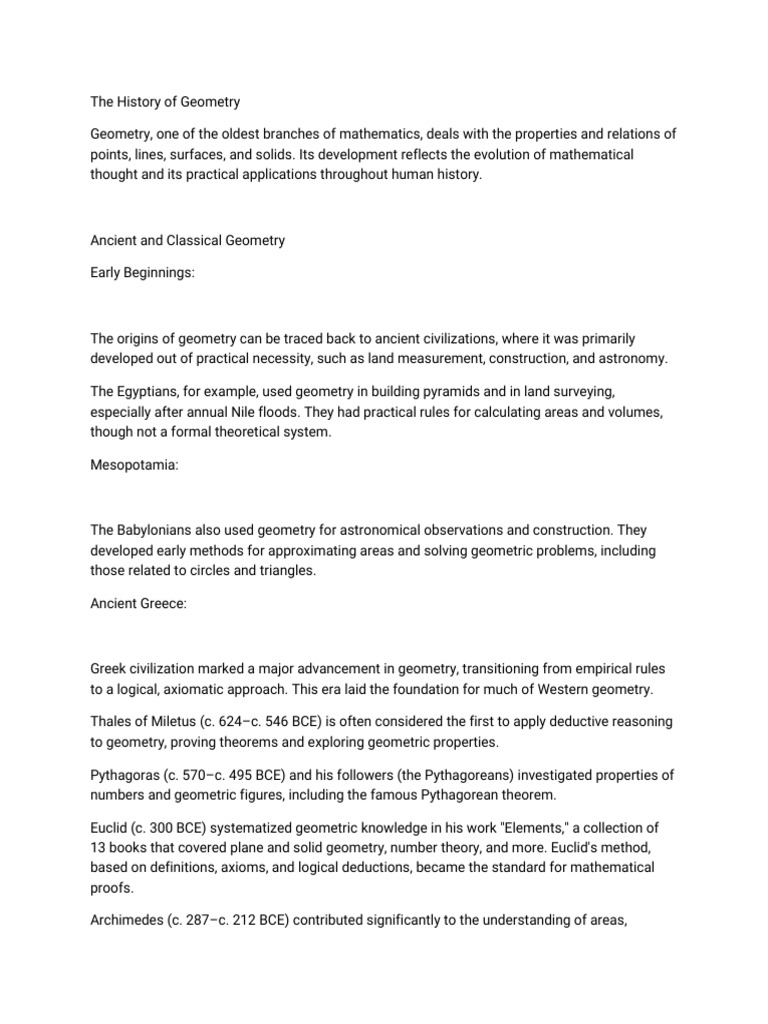 History of Geometry | PDF