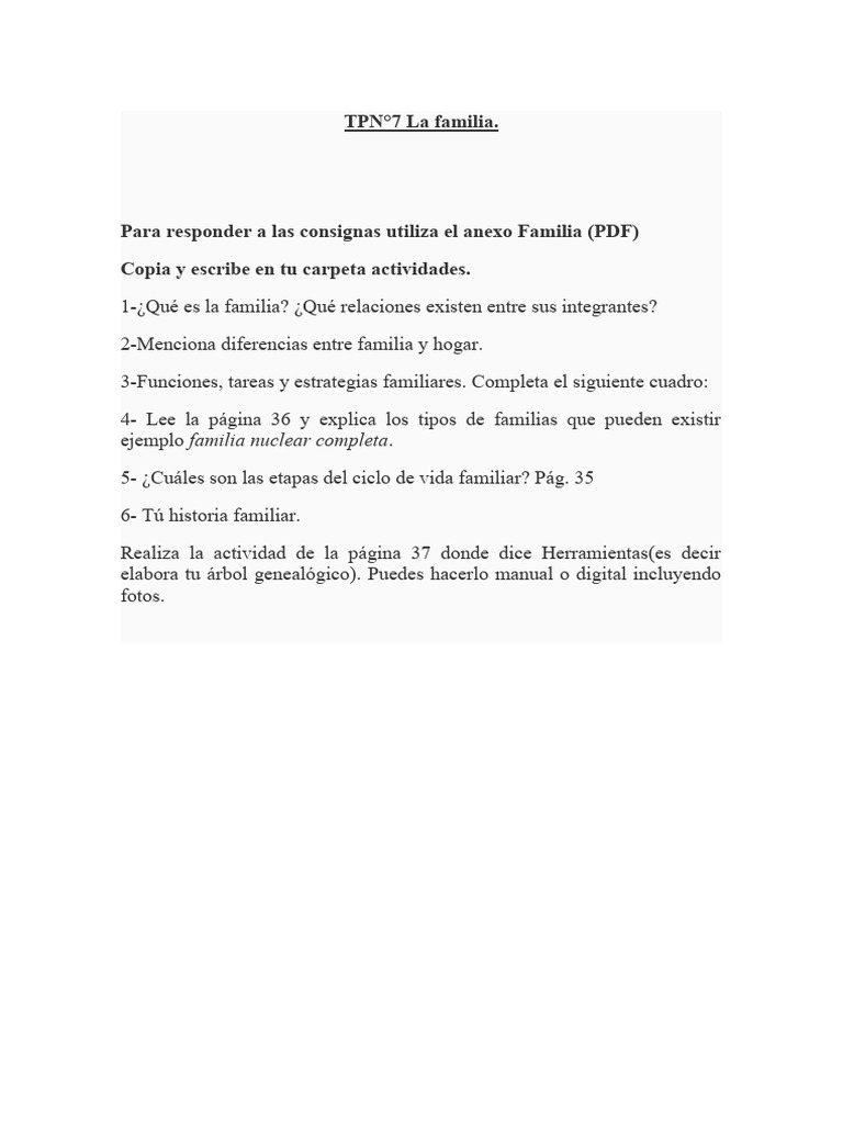 TPN°7 La Familia | PDF