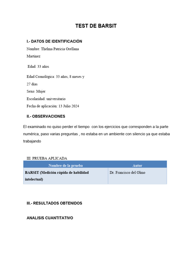 Ejemplo Informe Barsit 2 | PDF | Memoria | Neurociencia