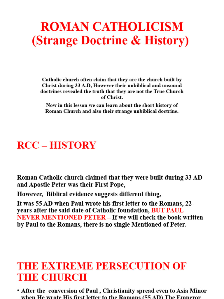 Roman Catholicism Strange Doctrine and History | PDF | Catholic Church ...