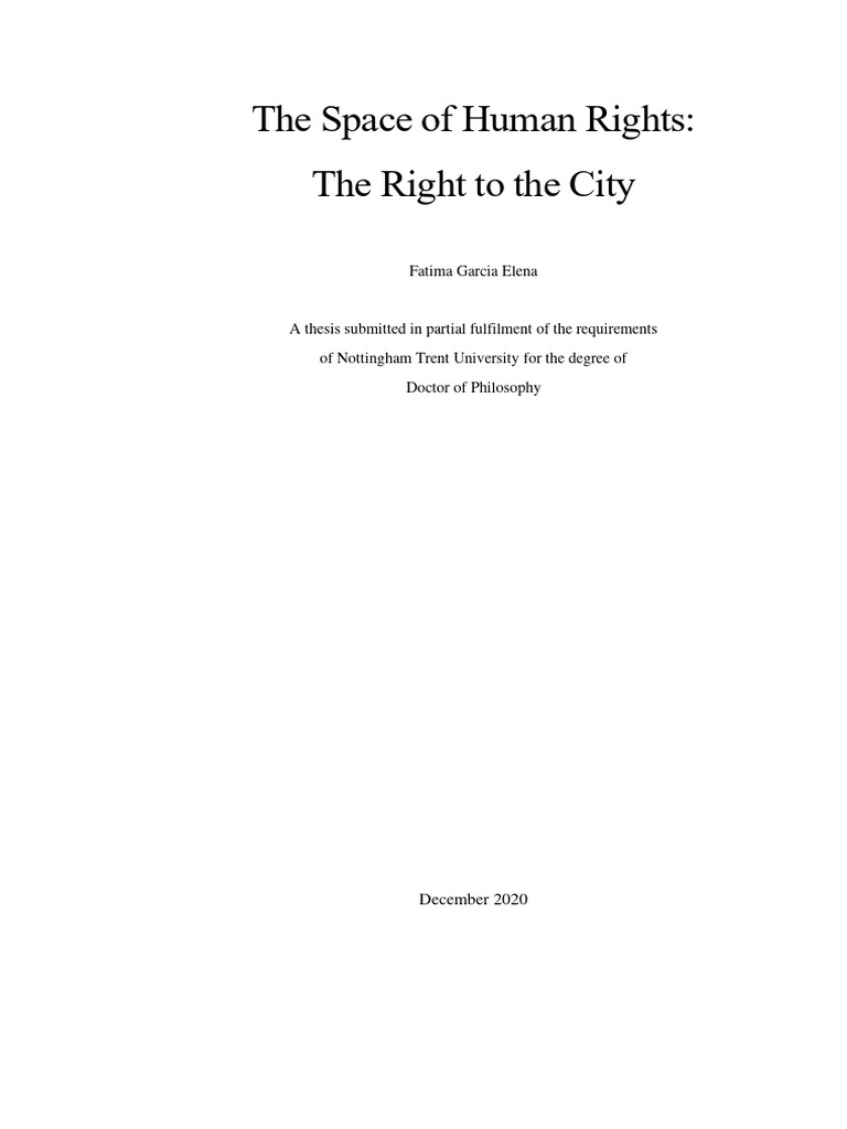 The Space of Human Rights The Right To The City | PDF | Space | Geography