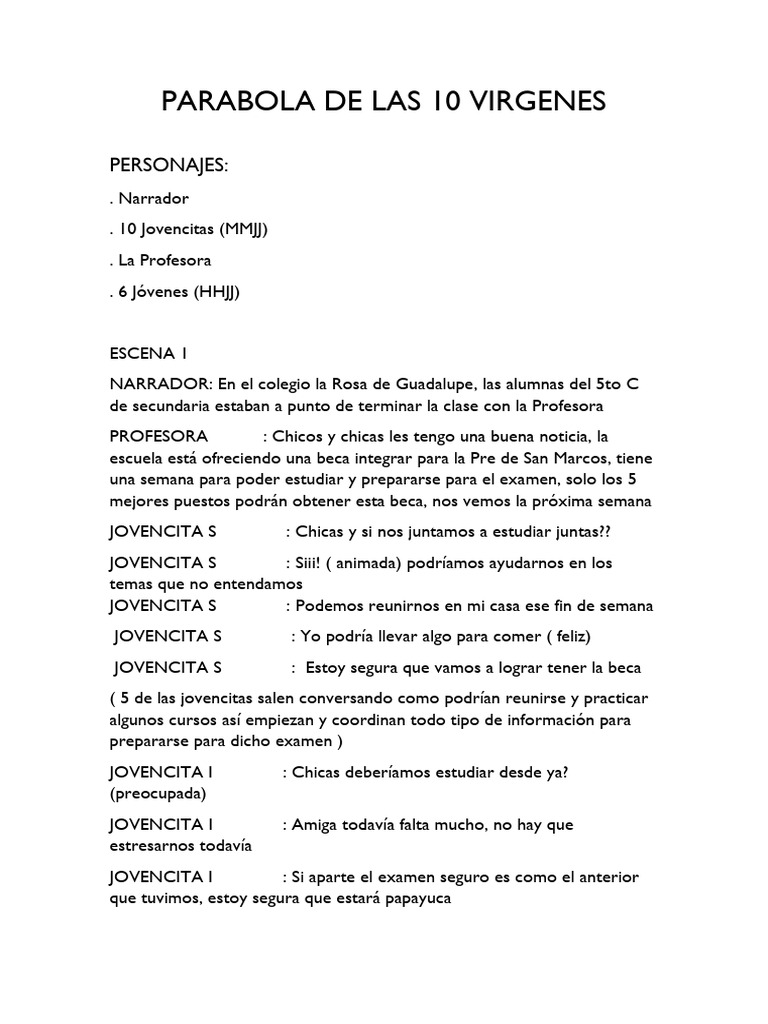 Parabola de Las 10 Virgenes MMJJ | PDF