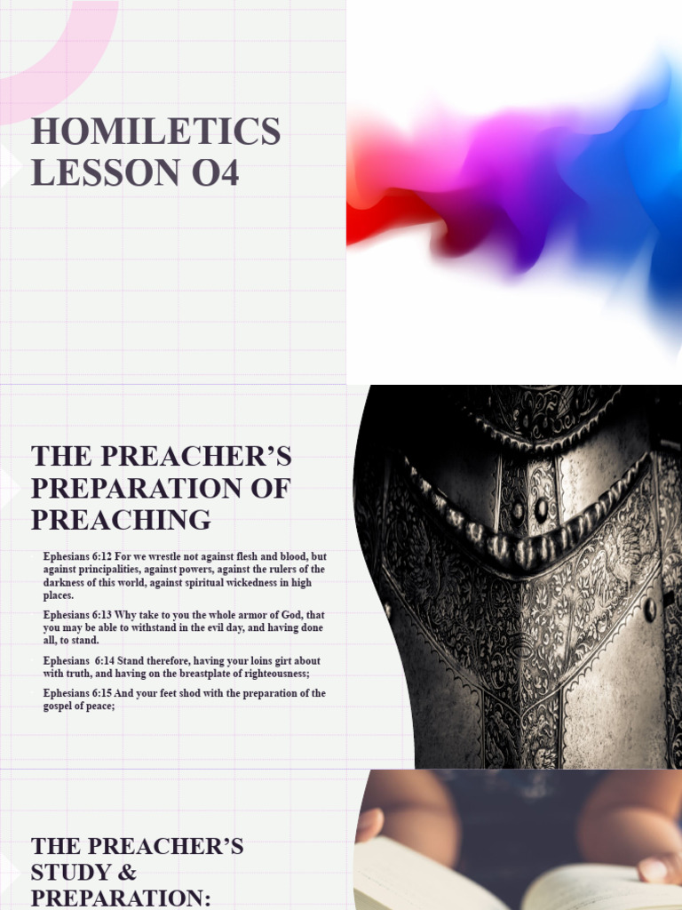Homiletics Lesson O4 | PDF | Sermon | Homiletics