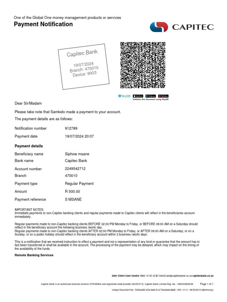 Payment Notification | PDF | Banks | Payments