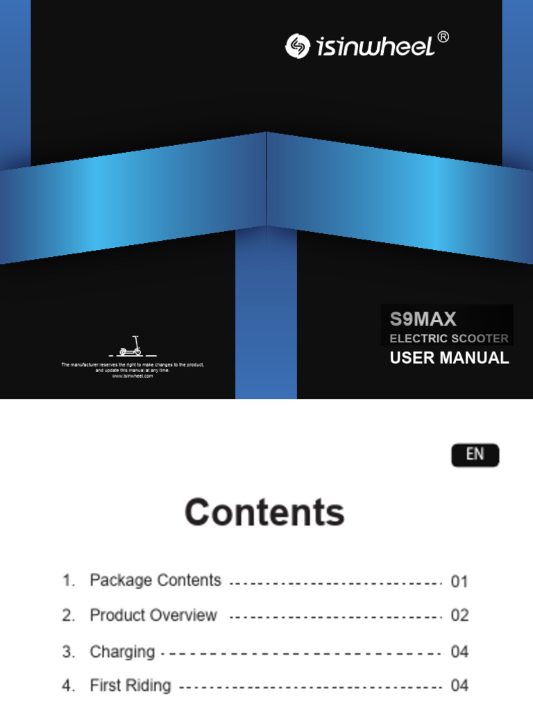 Isinwheel S9max User Manual en Ver | PDF | Brake | Battery Charger