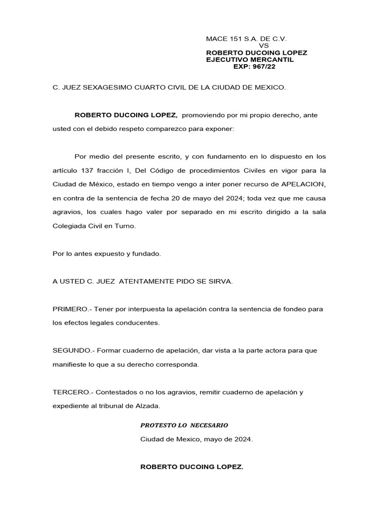 Apelación | PDF | Apelación | Sentencia (ley)