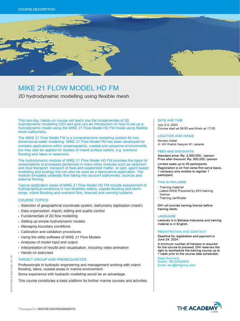 CourseDescription MIKE21FlowModelFM HydrodynamicModellingUsingFlexibleMesh | PDF | Flood | Earth ...