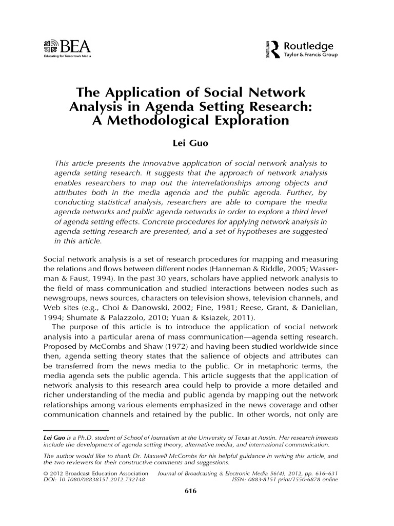 Guo 2012 Social Network Analysis | PDF | Communication | Human ...