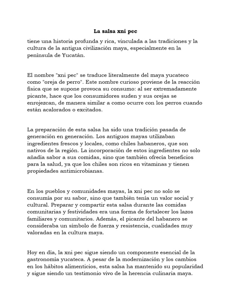 La Salsa Xni Pec | PDF | Civilización maya | Cocina
