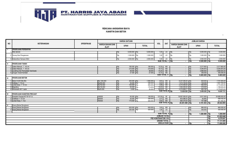 RAB Kanstin Dan Beton | PDF