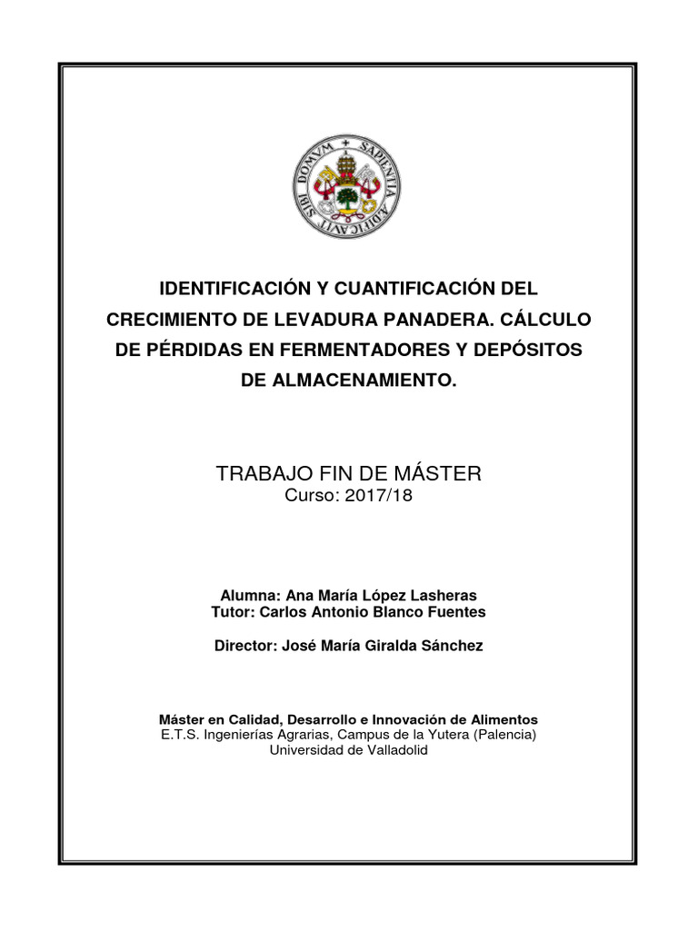 Crecimiento y Pérdidas de Levadura Panadera | PDF | Fermentación | Levadura