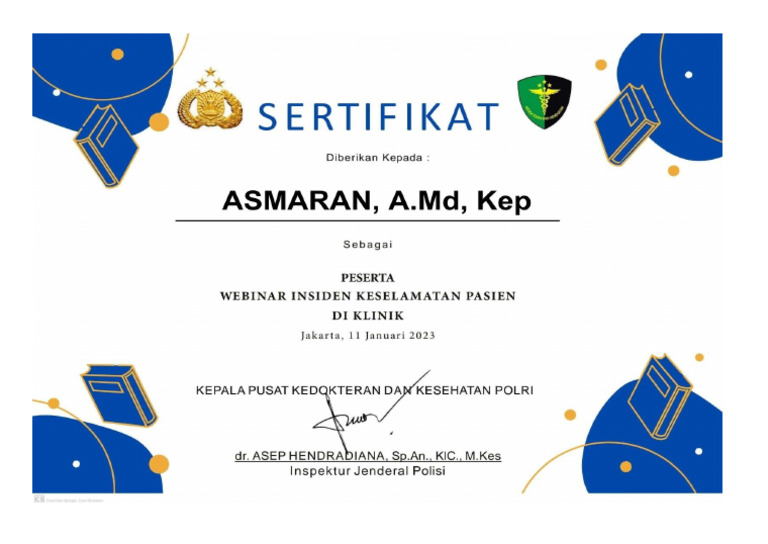 SERTIFIKAT IKP ASMARAN, Amd Kep | PDF