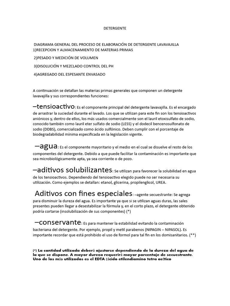 Detergente Elaboracion 2024 | PDF