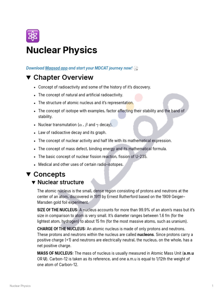 Nuclear Physics | PDF | Radioactive Decay | Atomic Nucleus