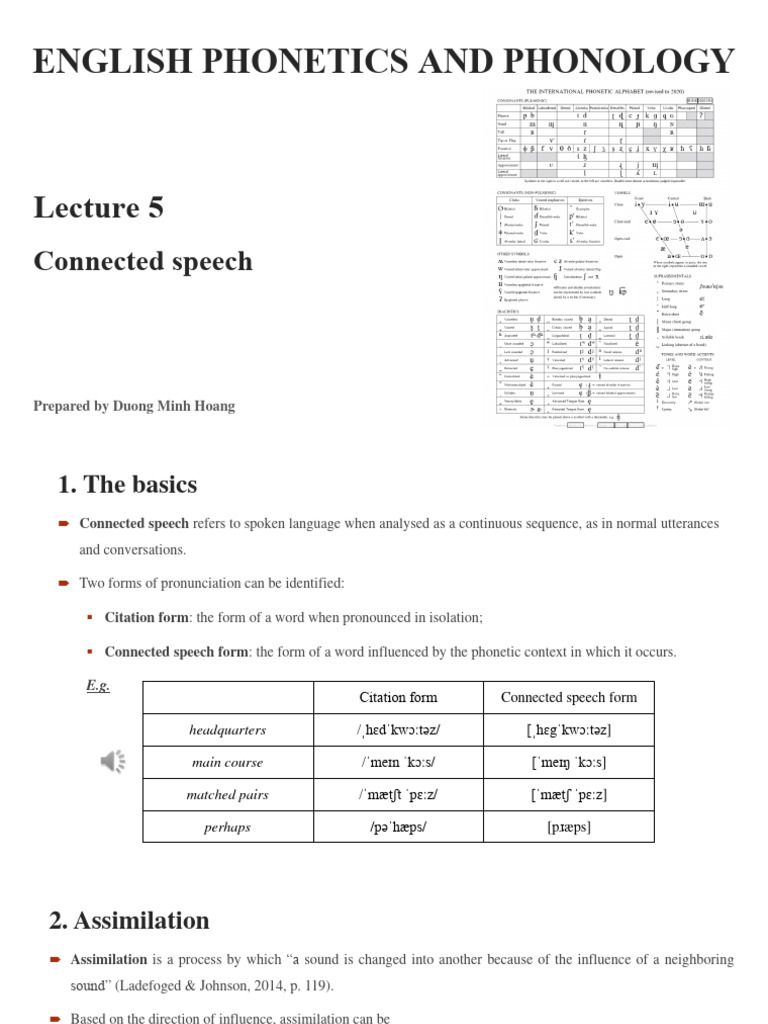 Connected Speech | PDF | Syllable | Phonetics