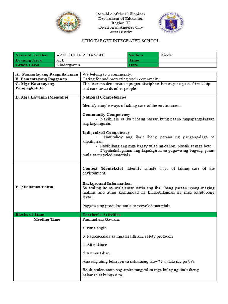 MATATAG IPED Detailed Lesson Plan | PDF