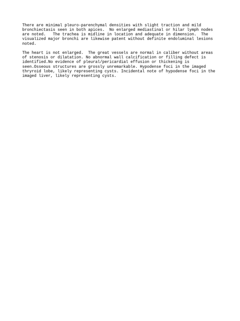 Minimal Pleuro-Parenchymal Densities With Slight Traction and Mild ...