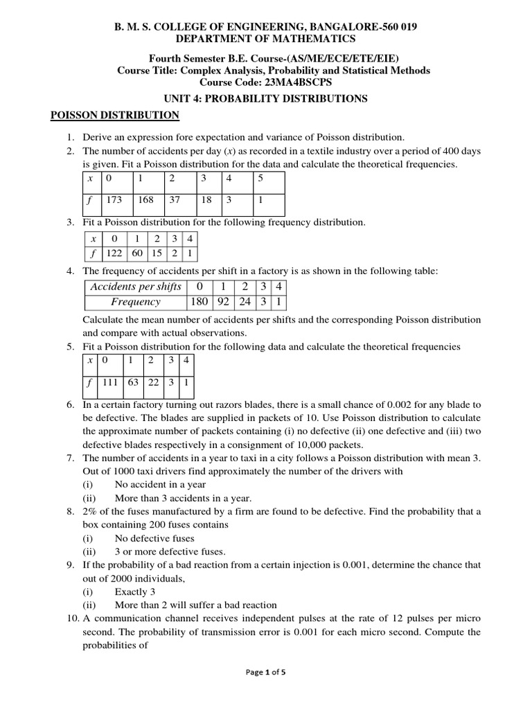 UNIT 4 23CPS Updated | PDF | Standard Deviation | Probability Distribution