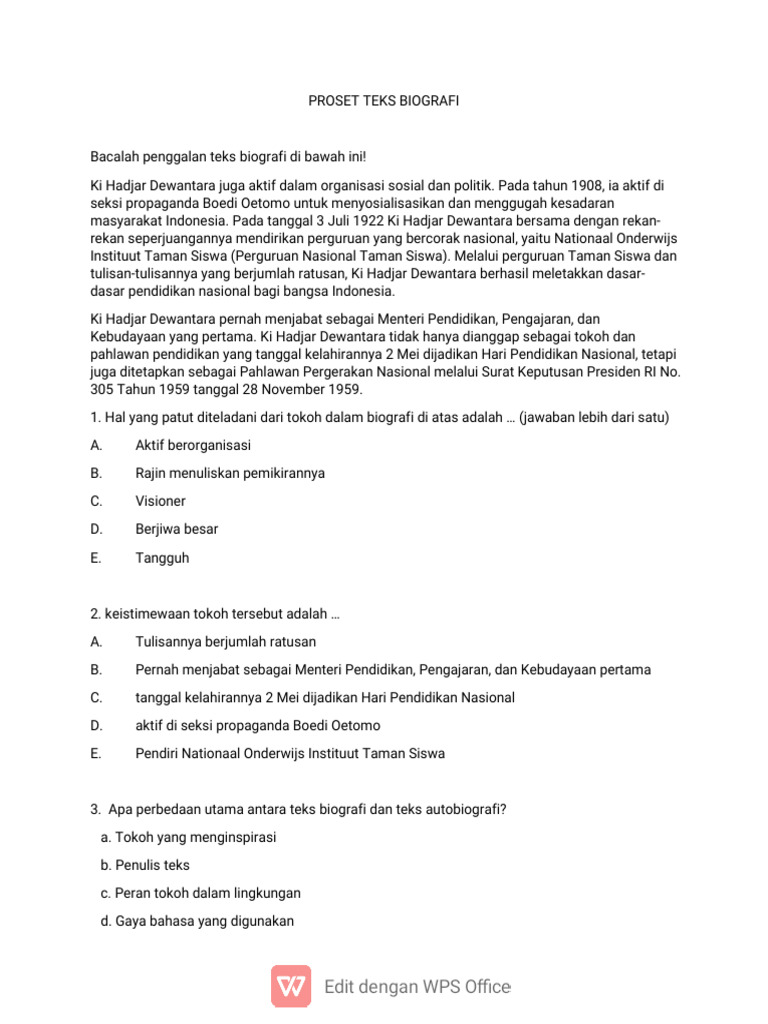 Proset Teks Biografi | PDF | Ilmu Sosial | Perjalanan