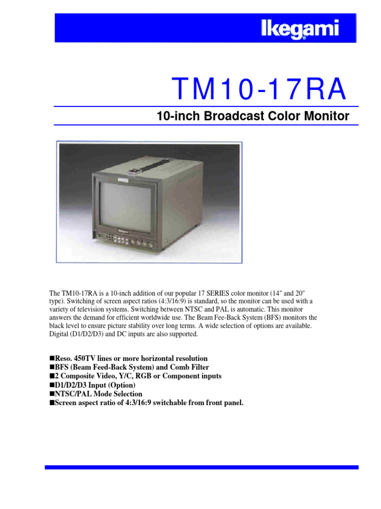 Ikegami TM10-17RA Brochure | PDF | Video | Computer Engineering