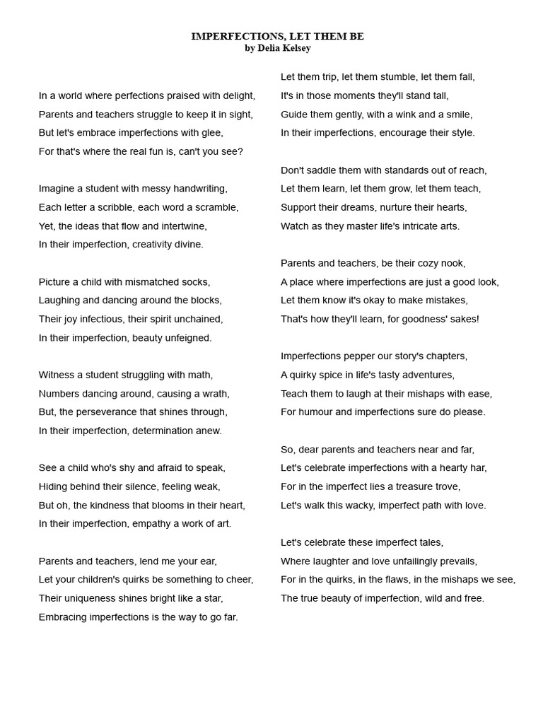 IMPERFECTIONS | PDF | Language Arts & Discipline | Art