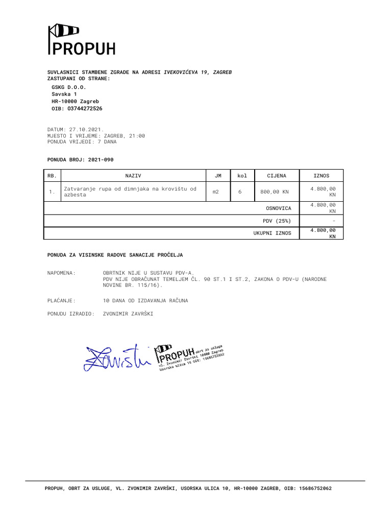 Ponuda 2021 - 090 | PDF