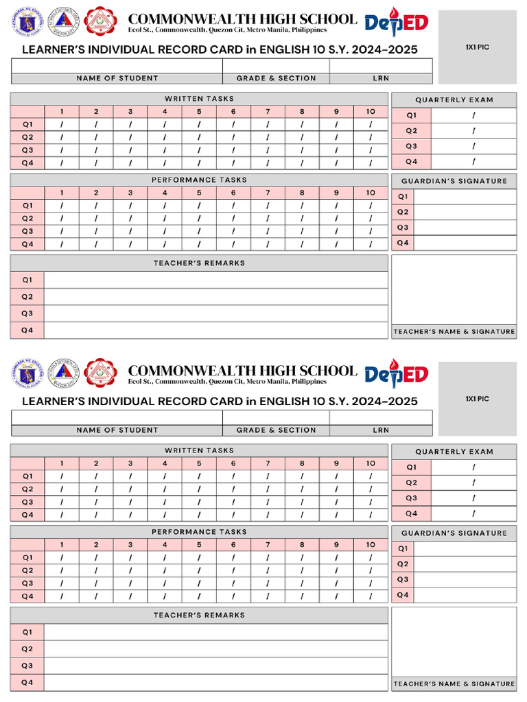 INDIVIDUAL RECORD TEMPLATE | PDF