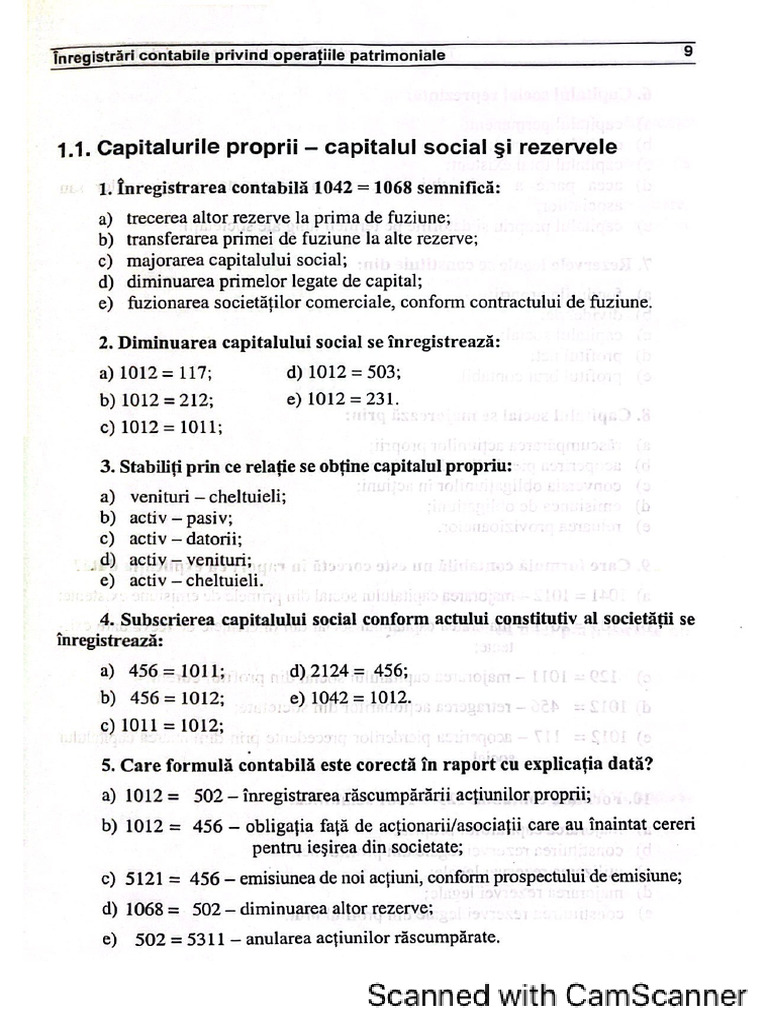 Manual Exercitii Contabilitate Cls 11 | PDF