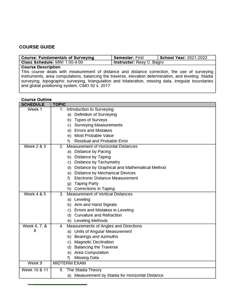 Course 2 | PDF | Surveying | Measurement