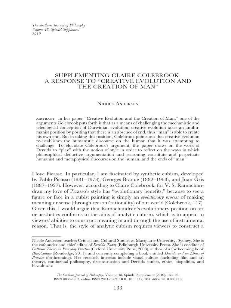 Supplementing Claire Colebrook A Respons | PDF | Thought | Deconstruction