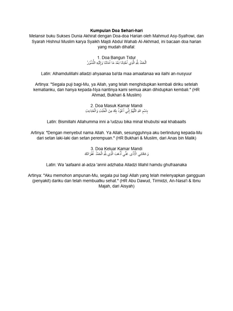 Kumpulan Doa Harian Praktis | PDF