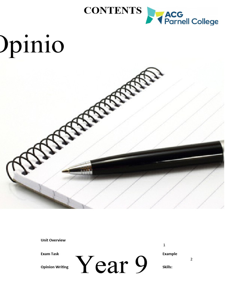 Year 9 Opinion Writing Unit Guide | PDF | Persuasion | Logos