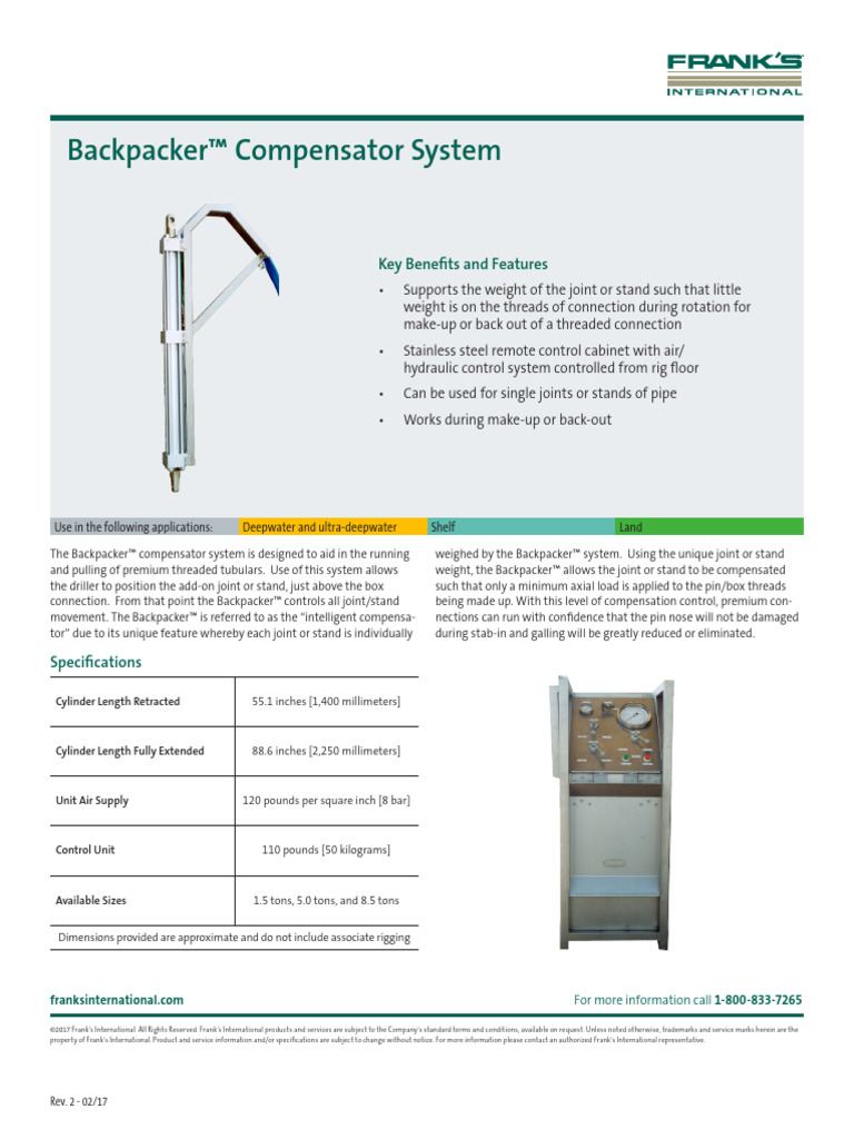 Backpacker™ Compensator System | PDF | Technology & Engineering