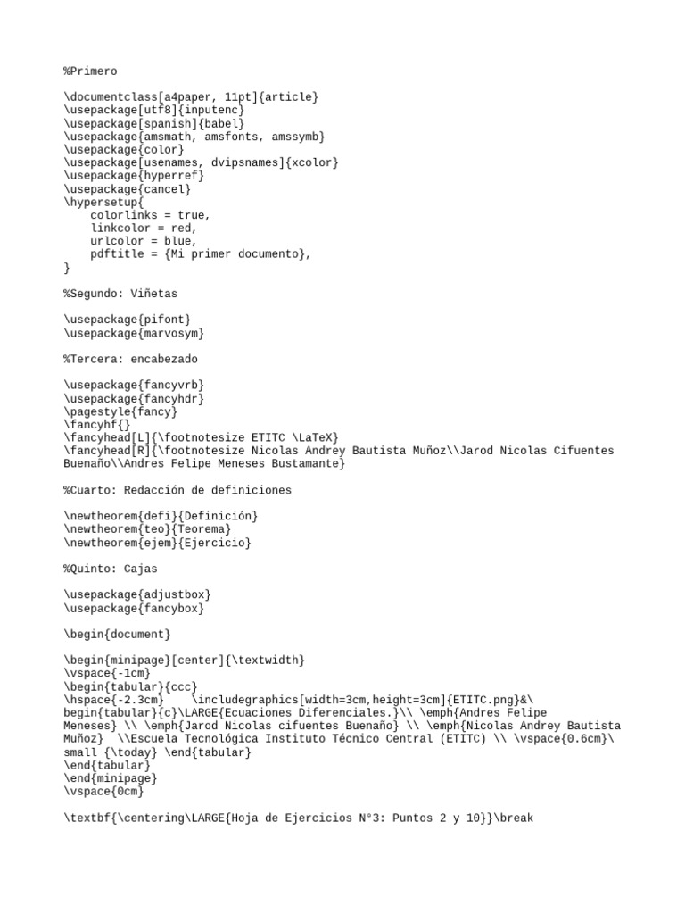 Hoja de ejercicios 3 puntos 2 y 10 codigo | PDF