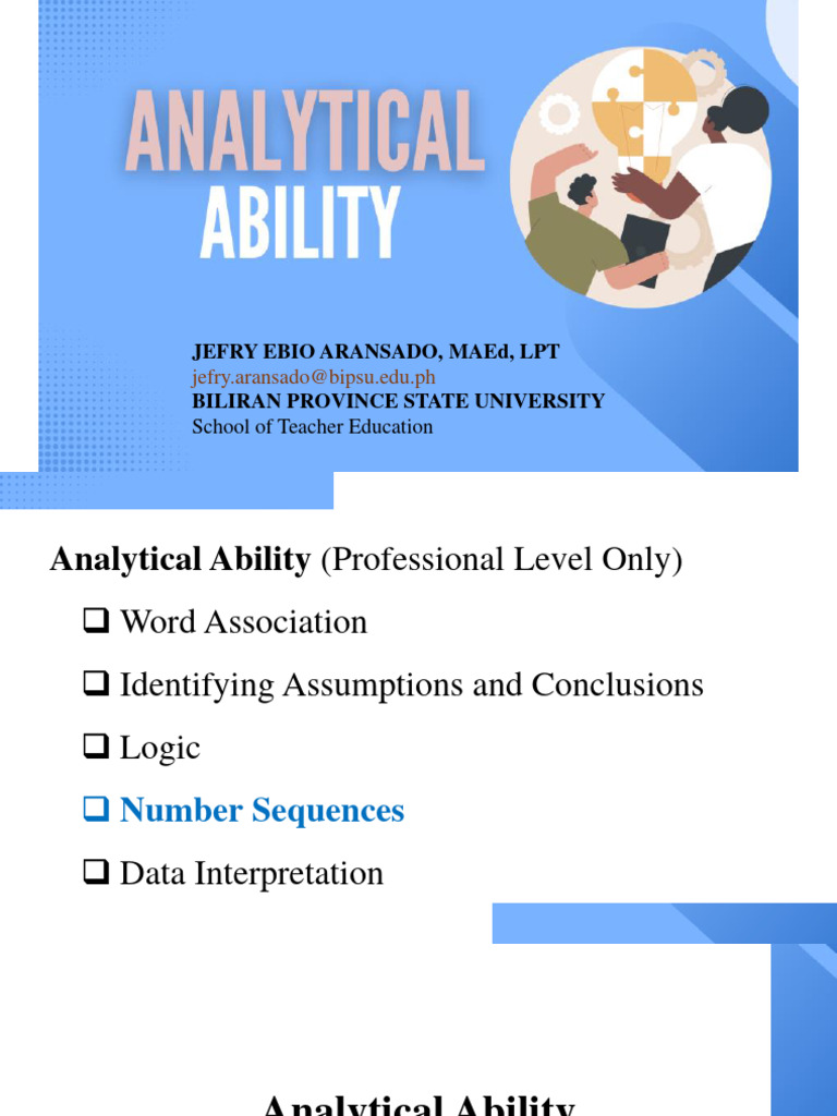 Analytical Ability Part 4 | PDF | Mathematical Notation | Mathematical Concepts