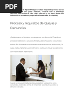 Formato de Recepcion de Quejas. PROFECO | PDF