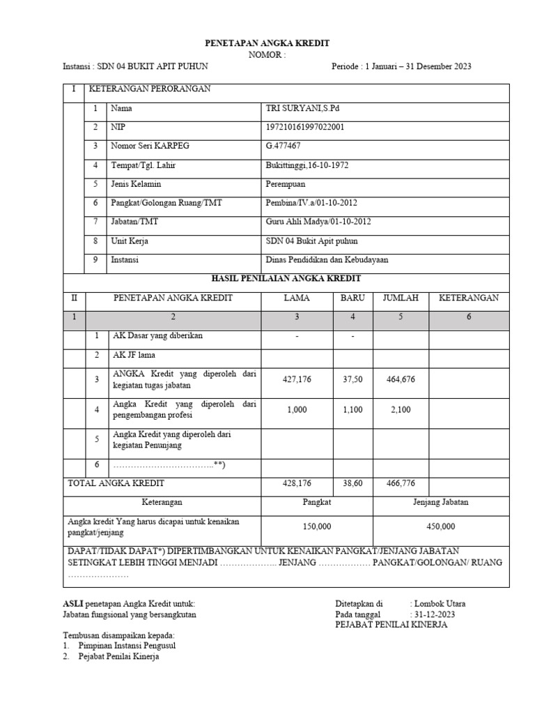 Form PAK Konversi | PDF