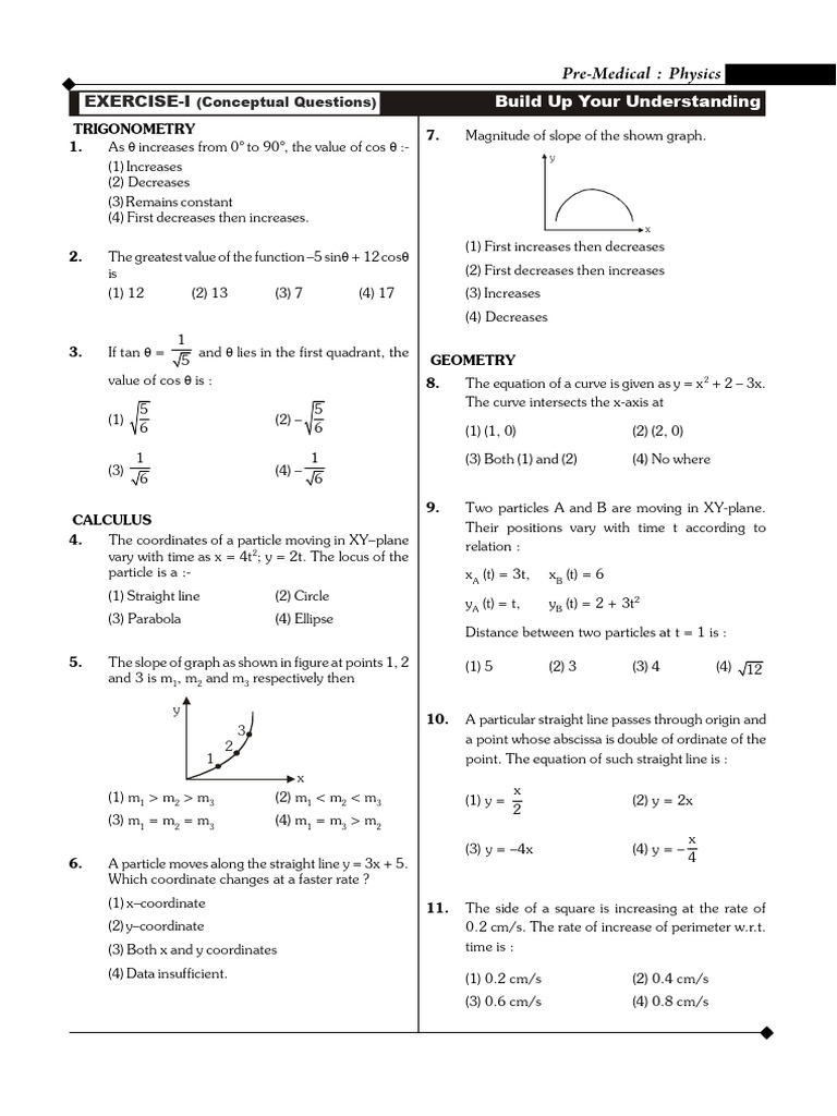 NEET Basic Math Exercise 01 | PDF | Euclidean Vector | Force