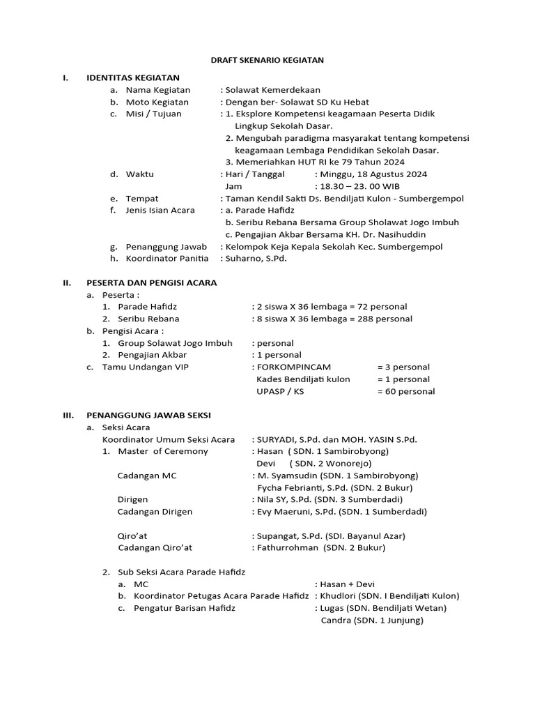 Draft Acara Solawat Kemerdekaan | PDF