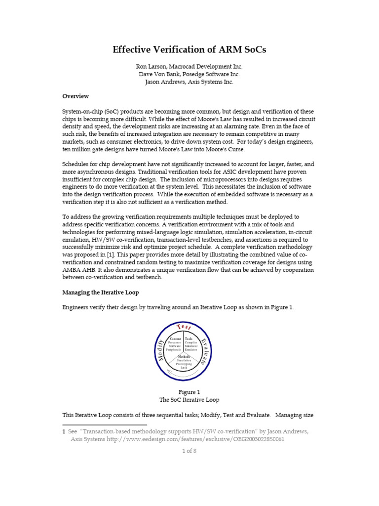 Effective Verification of ARM SoC | PDF | System On A Chip | Formal Verification