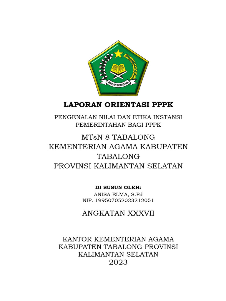 Laporan Orientasi PPPK | PDF