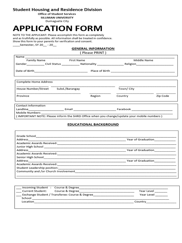 SHRD Application and Agreement 2023 Updated | PDF | Dormitory