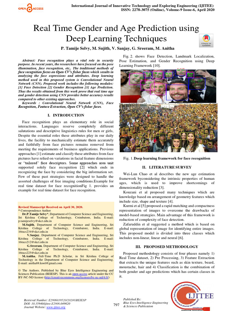 Real Time Gender and Age Prediction Using Deep Lea | PDF | Deep ...