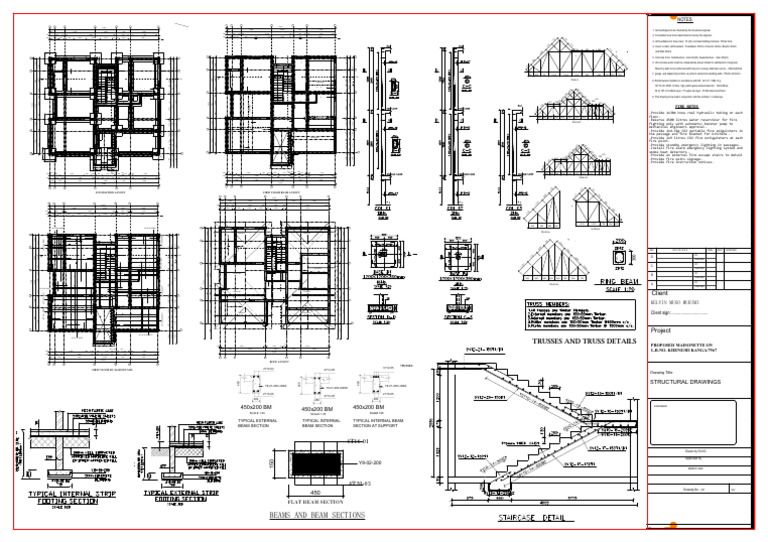 Structural Drawings for Maisonette Project | PDF | Structural ...