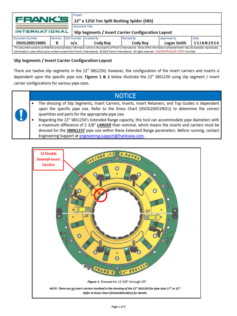 Slip Segment and Carriers 22 X 1250 Ton | PDF | Screw