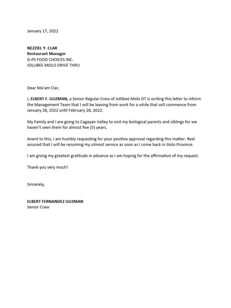 Intention Letter | PDF