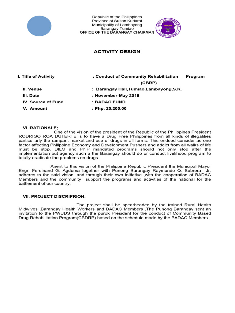 CBRP Project Design | PDF | Drug Rehabilitation | Relapse