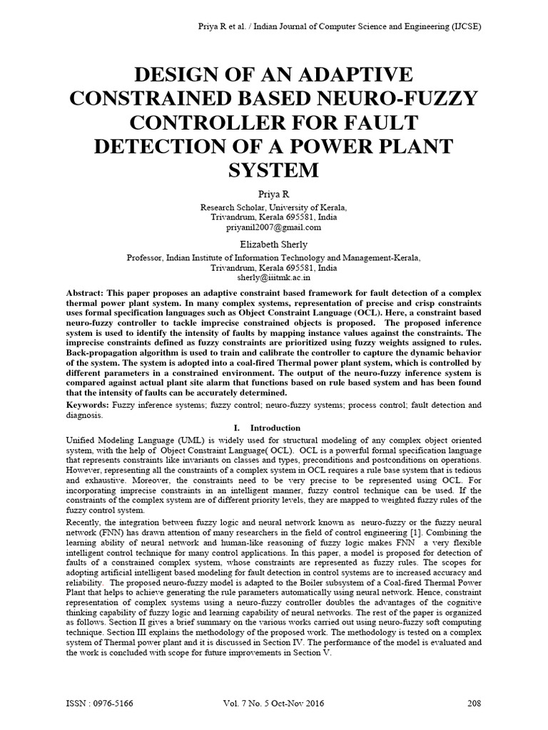 Neuro Fuzzy Controller | PDF | Fuzzy Logic | Artificial Neural Network